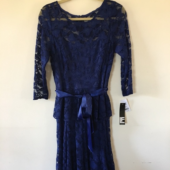 Leslie Fay | Dresses | Leslie Fay Navy Lace Dress New W Tags | Poshmark